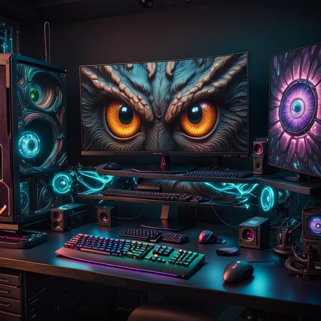 Gaming setup - AI Generated Artwork - NightCafe Creator