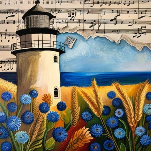 Lighthouse Collage - AI Generated Artwork - NightCafe Creator