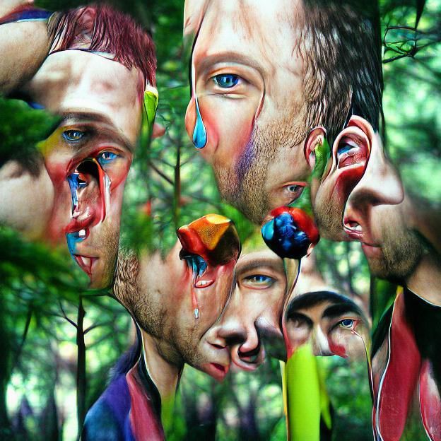 Coldplay in A Forest Crying - AI Generated Artwork - NightCafe Creator