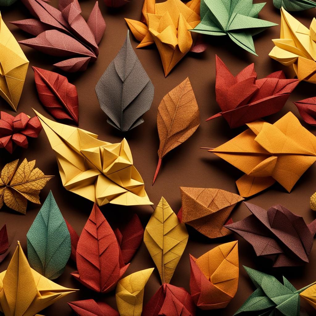 Autumn origami. - AI Generated Artwork - NightCafe Creator