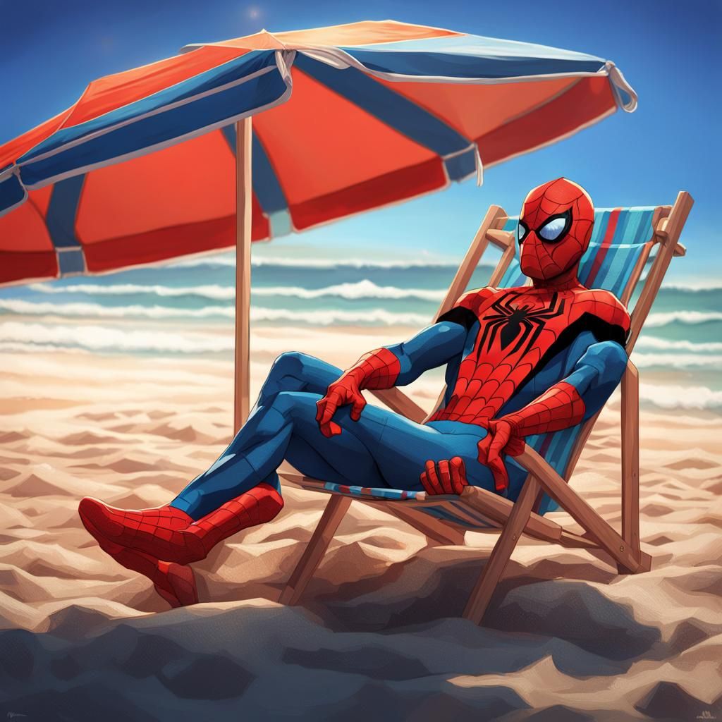 Spiderman on Vacation - AI Generated Artwork - NightCafe Creator