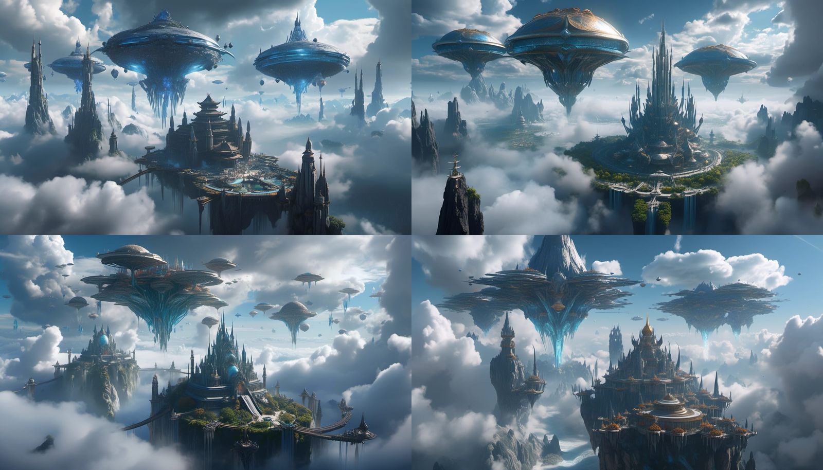 The Sky Kingdom & Sky Citadel - AI Generated Artwork - NightCafe Creator