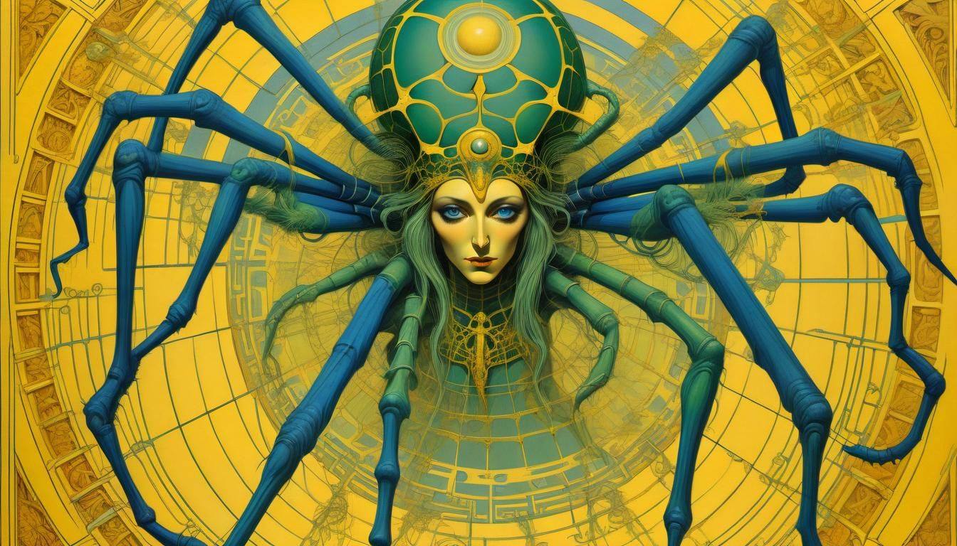 Ancient Greece, Athena turns Arachne into an eight-legged creature ...
