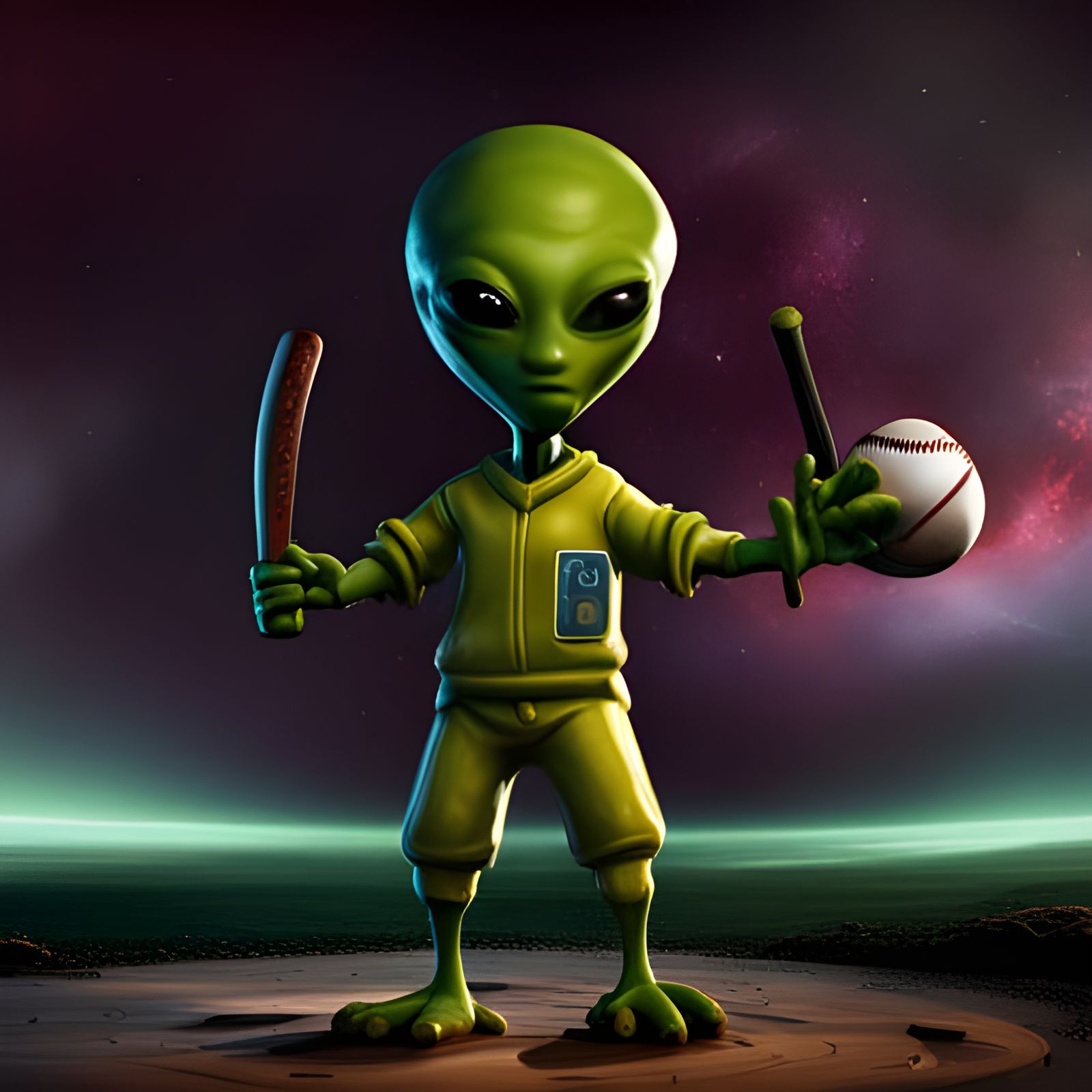 Alien Sports League Baseball - Lui Lui Badoom Rookie Card - AI ...