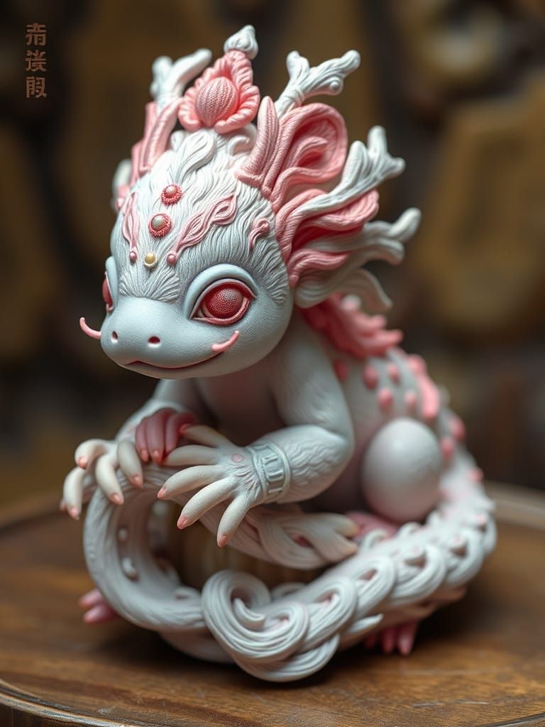 Xiamen Lacquer Thread Axolotl Sculpture