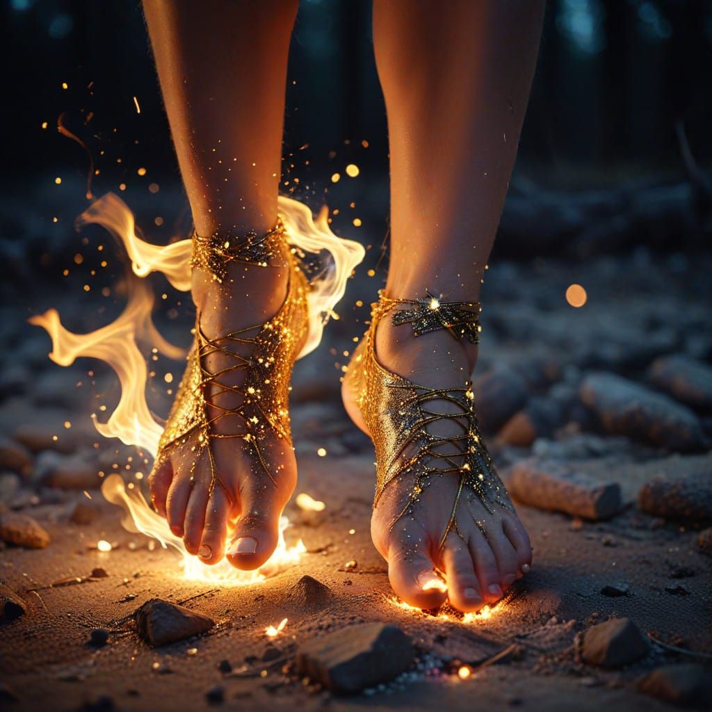 golden embers spilling over - Golden Embers Dancing in Star...