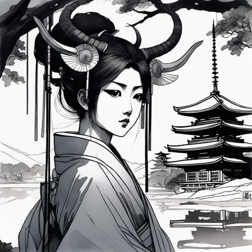 Japanese Shinto demon - AI Generated Artwork - NightCafe Creator