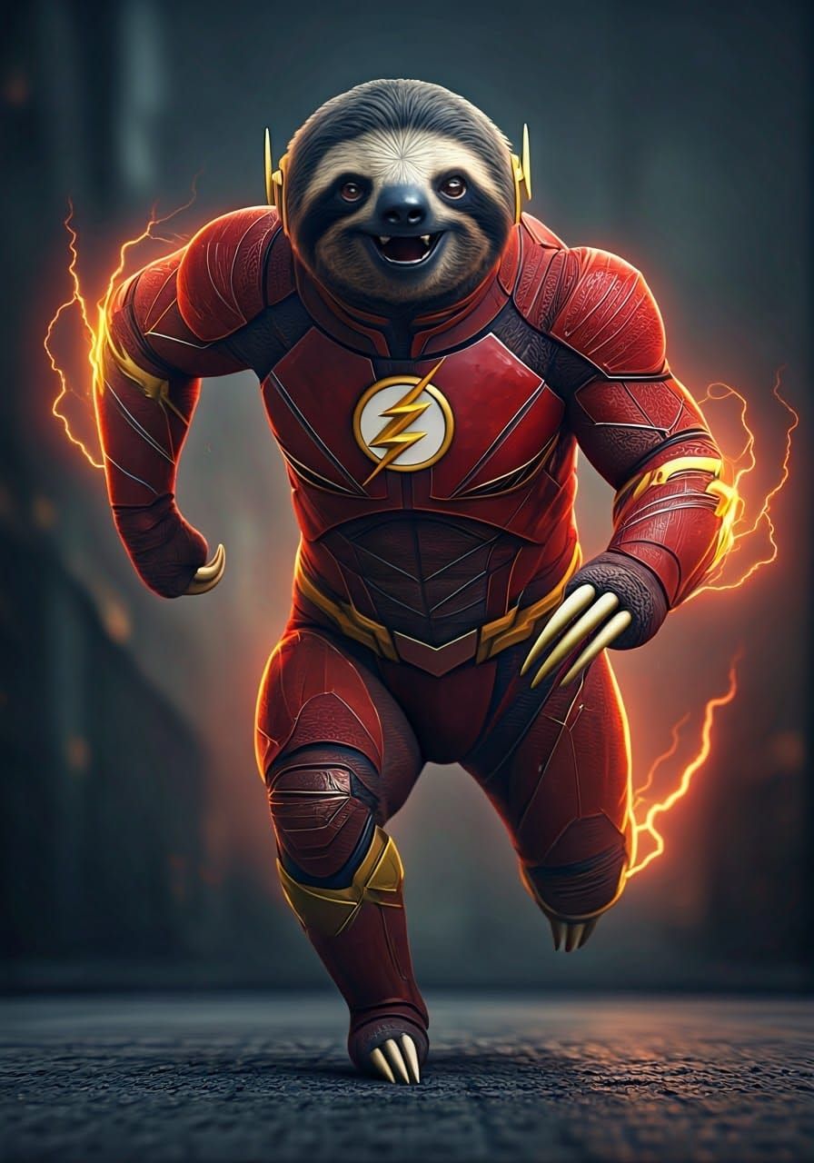 The flash is a sloth! - Sloth Superhero Unleashes Lightning ...