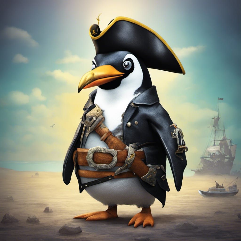 Penguin pirate - AI Generated Artwork - NightCafe Creator
