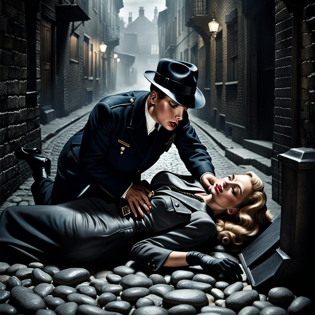 Detective investigating body of victim - AI Generated Artwork - NightCafe Creator