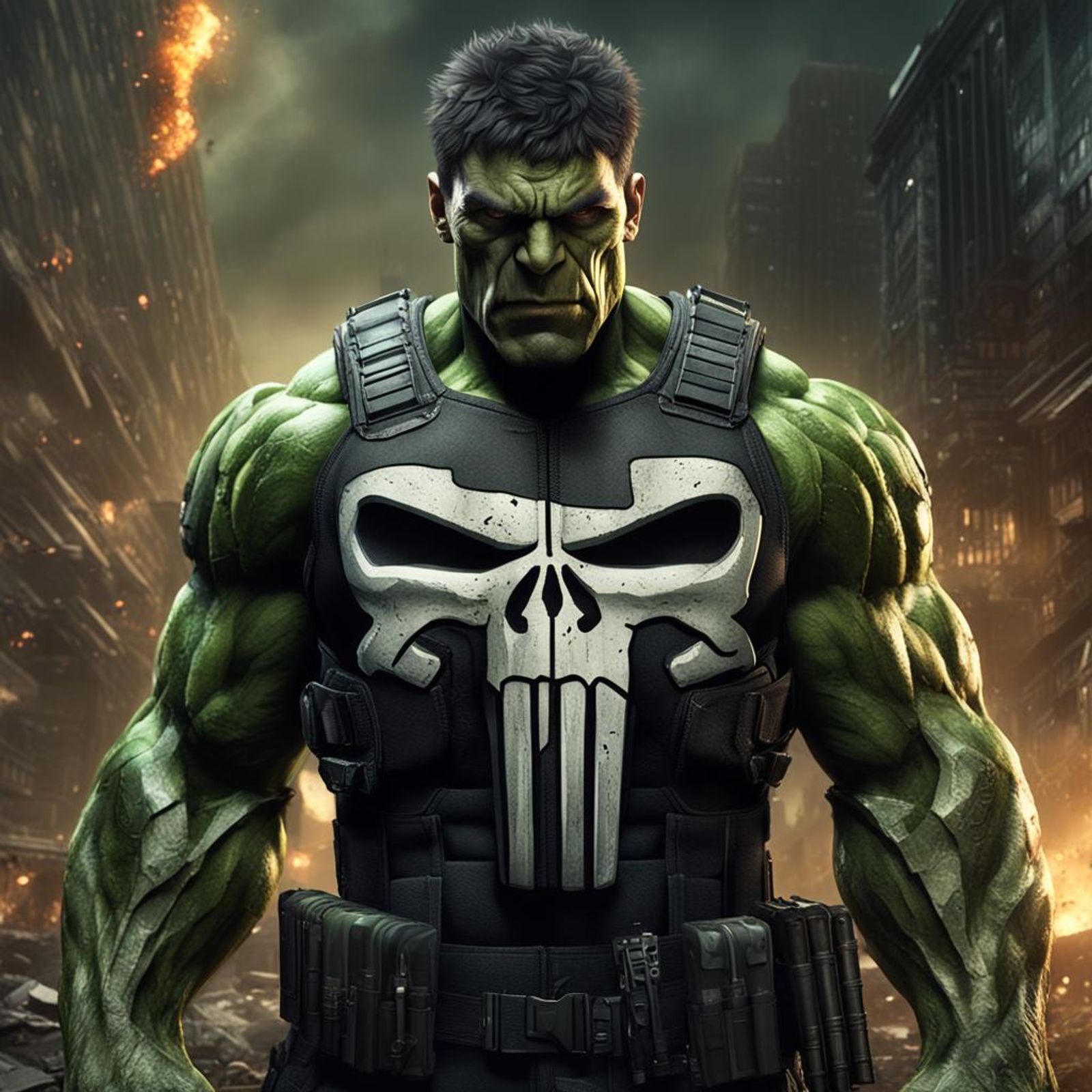 Hulk PUNISH! - AI Generated Artwork - NightCafe Creator