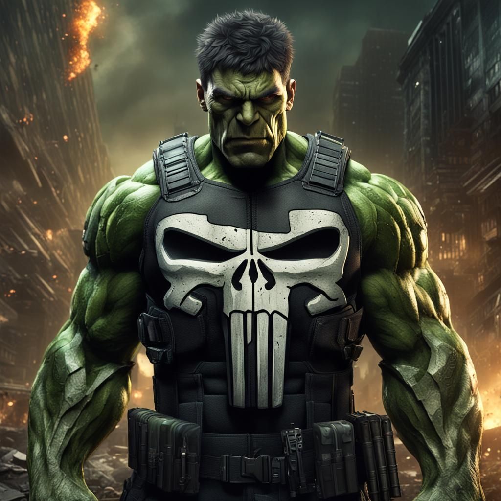 Hulk PUNISH! - AI Generated Artwork - NightCafe Creator