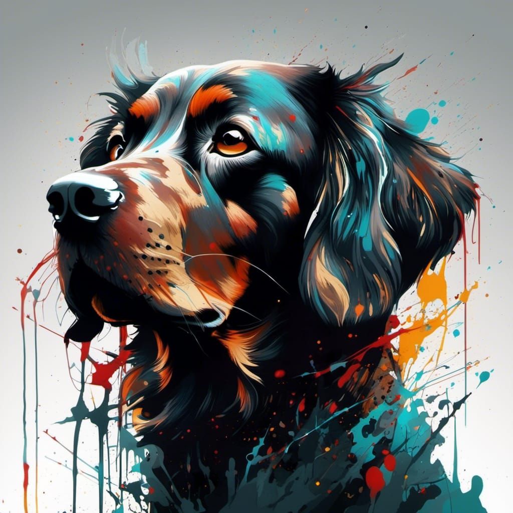 a horrible terrifying dog in the woods: inkblot art by Alberto Seveso ...