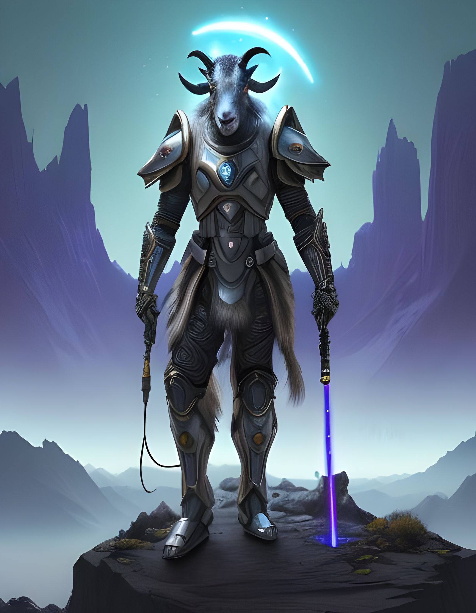 Alien Goat Warrior - AI Generated Artwork - NightCafe Creator
