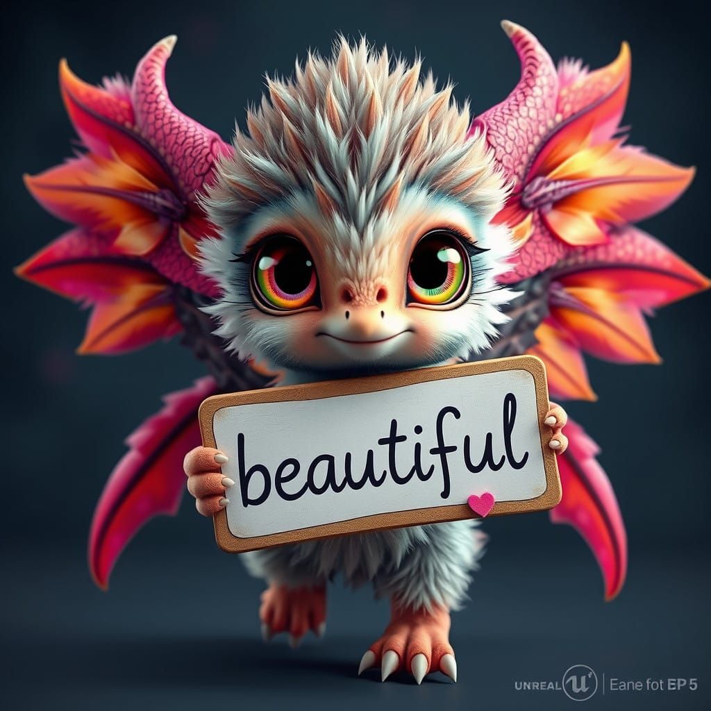 Enchanting Baby Chimera Soars with Beauty - AI Art