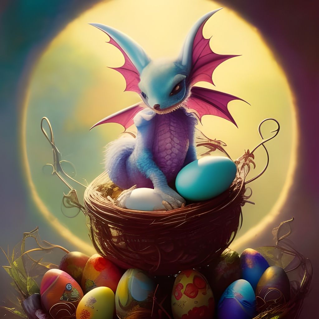 Adorable Easter Dragon - AI Generated Artwork - NightCafe Creator