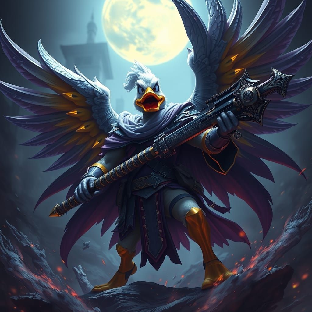 duck warrior modern - Majestic Duck Warrior in Dark Fantasy ...