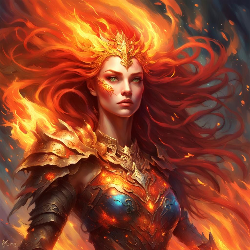 Fire goddess - AI Generated Artwork - NightCafe Creator