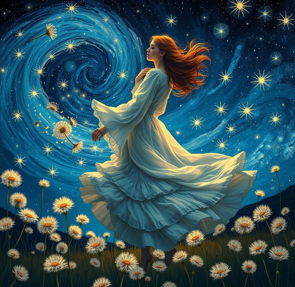 Dandelion Dance - Dramatic Van Gogh-Inspired Dandelions Danc...