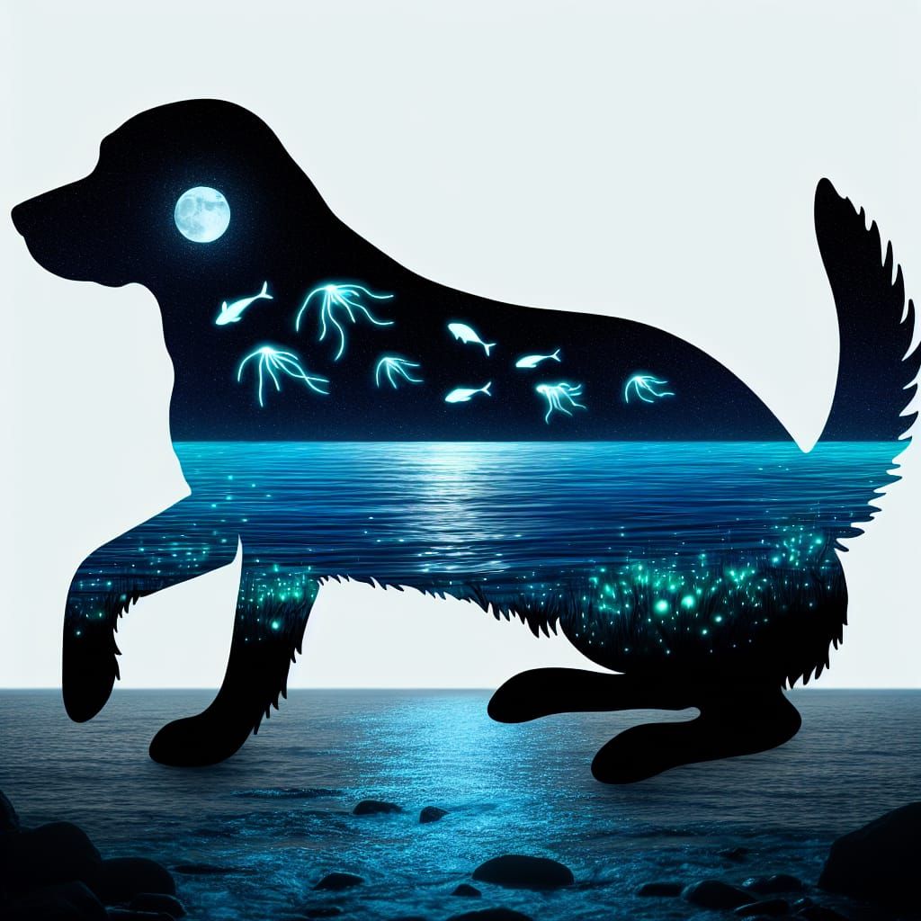 Midnight Dog Silhouette - Midnight Dog Silhouette