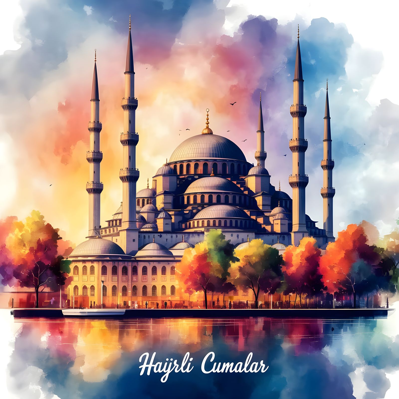 A mesmerizing watercolor masterpiece depicting the Bosphorus of ...