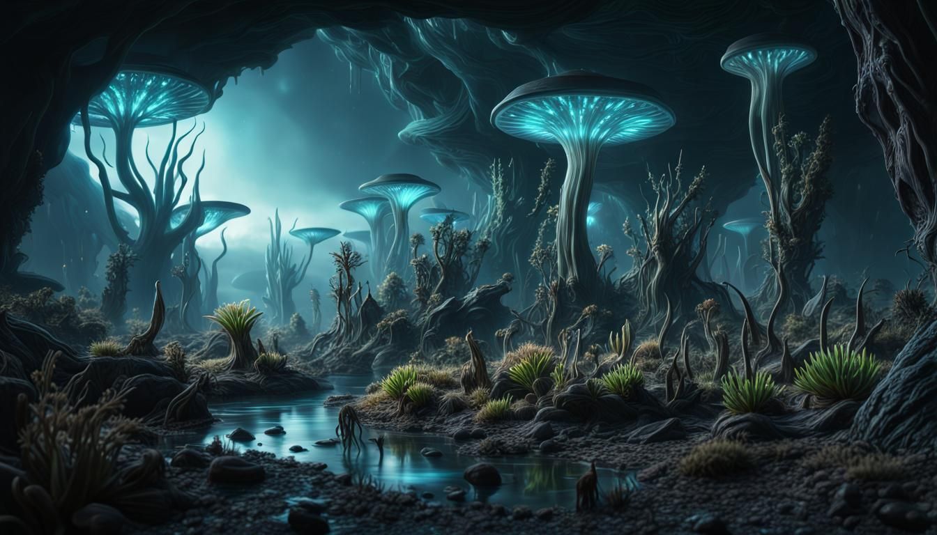 Alien fungus - AI Generated Artwork - NightCafe Creator
