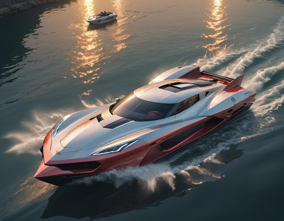 Chevrolet Corvette Speedboat - AI Generated Artwork - NightCafe Creator