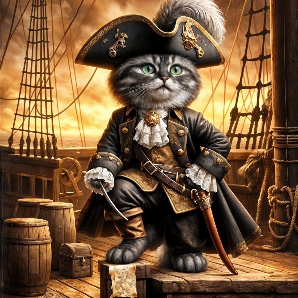 Captain Purrlagh the Raider: Argh, the Tales He Could Tell!