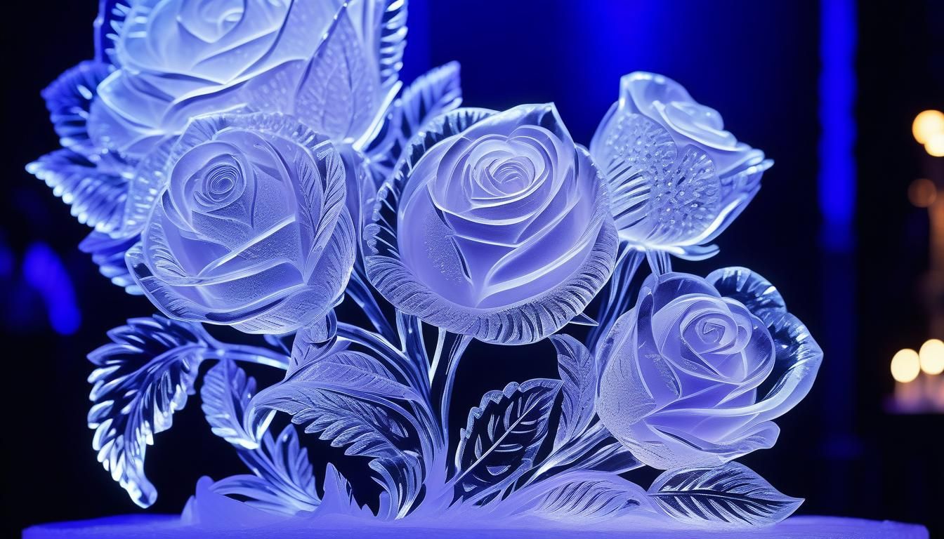 Bouquet of Ice Roses - AI Generated Artwork - NightCafe Creator