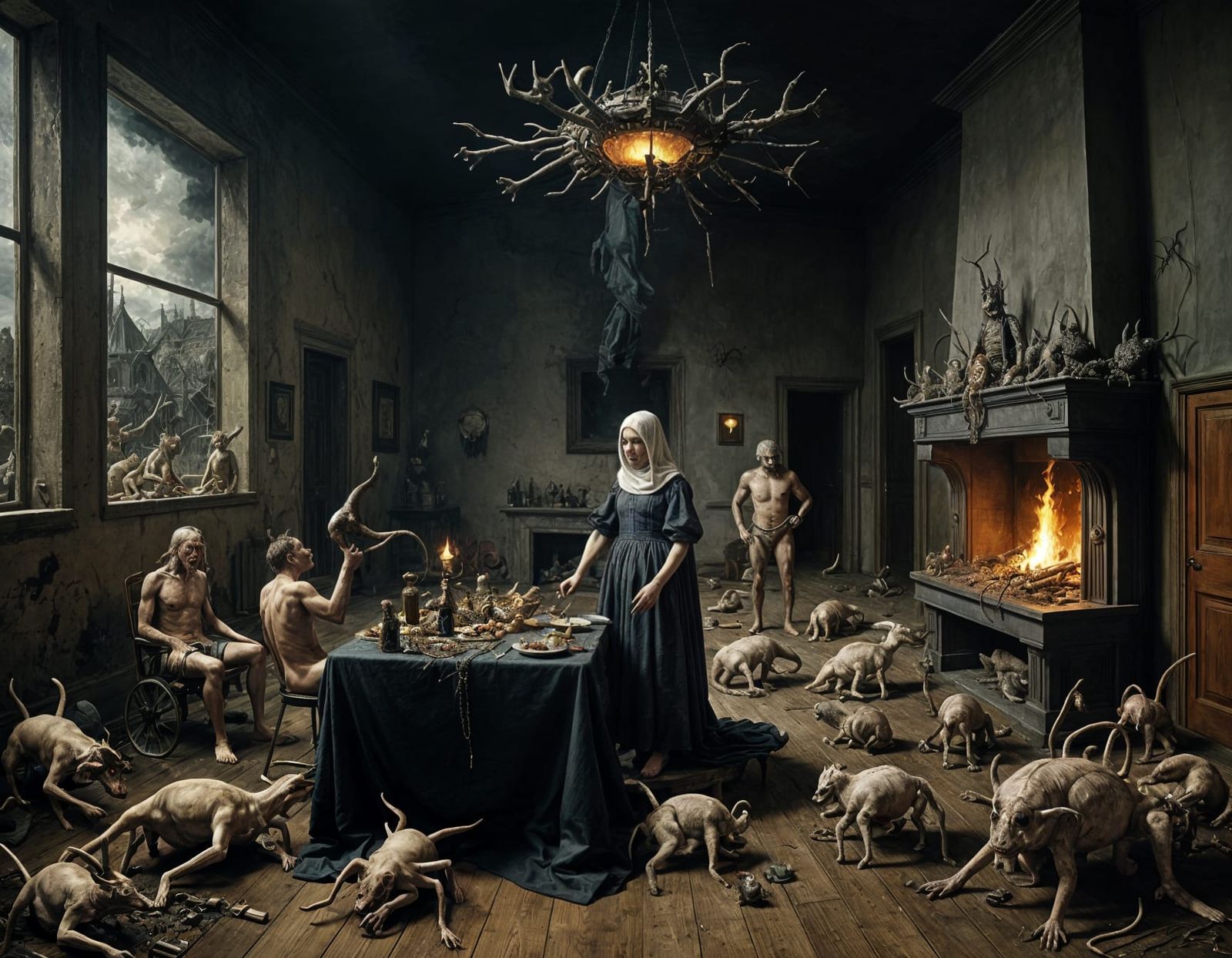 Doomsday Creatures in a Dark Surrealist Hell, Insp... - AI Art