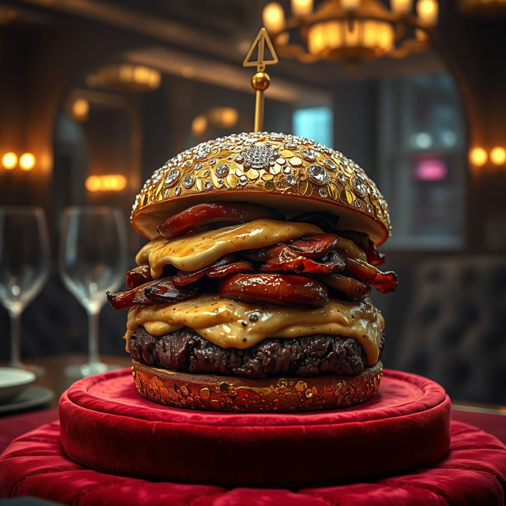 1 million dollar diamond burger - Luxury Burger in Futuristi...