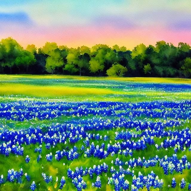 Texas bluebells - AI Generated Artwork - NightCafe Creator