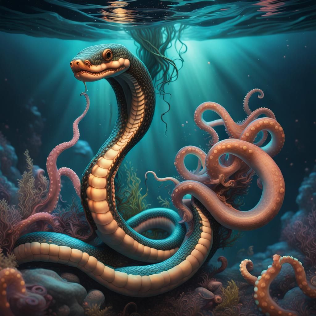 The Octopus Snake. - AI Generated Artwork - NightCafe Creator