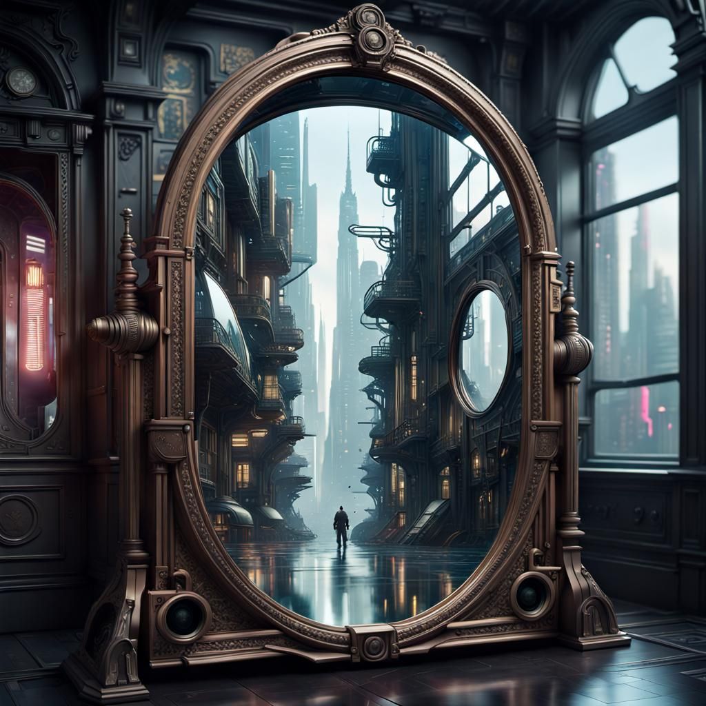 A futuristic dystopian cyberpunk world as seen through a Victorian ...