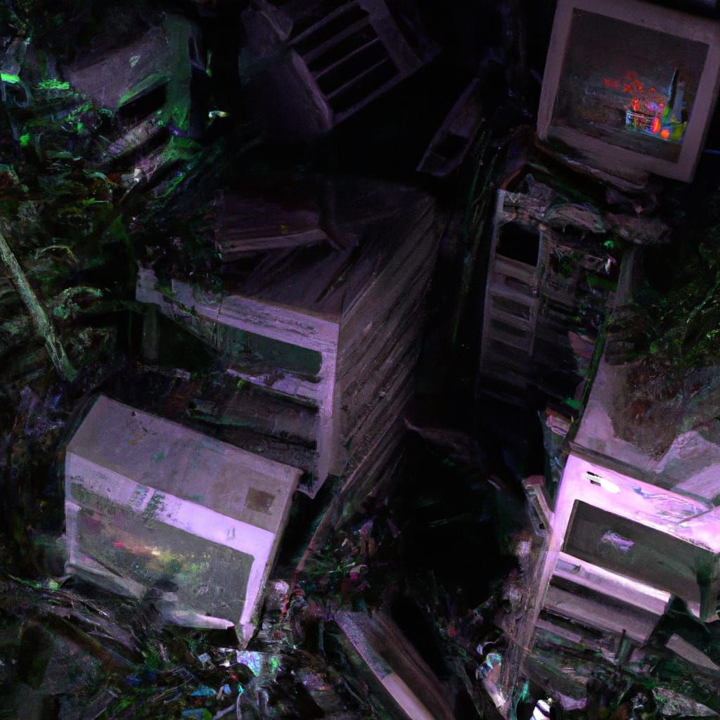 Computer graveyard - AI Generated Artwork - NightCafe Creator