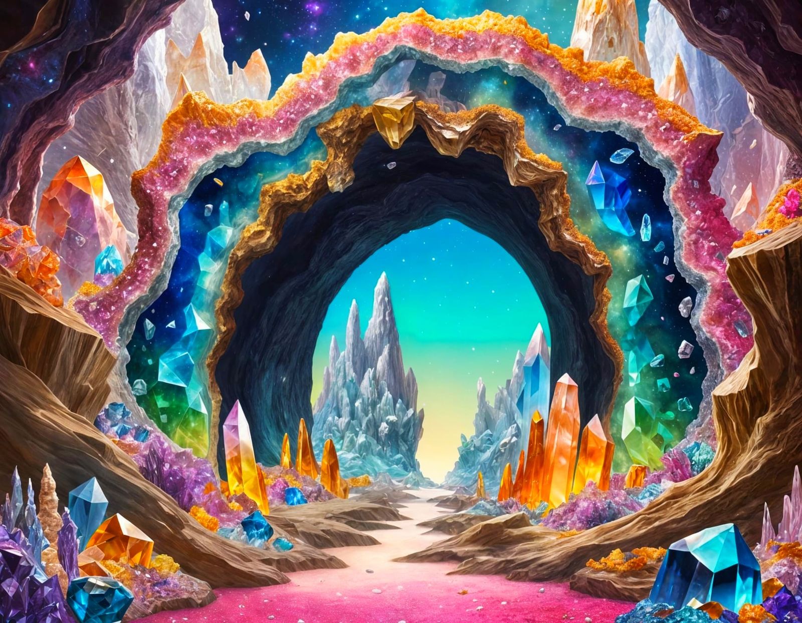 Geode-shaped landscape - Geode-shaped landscape