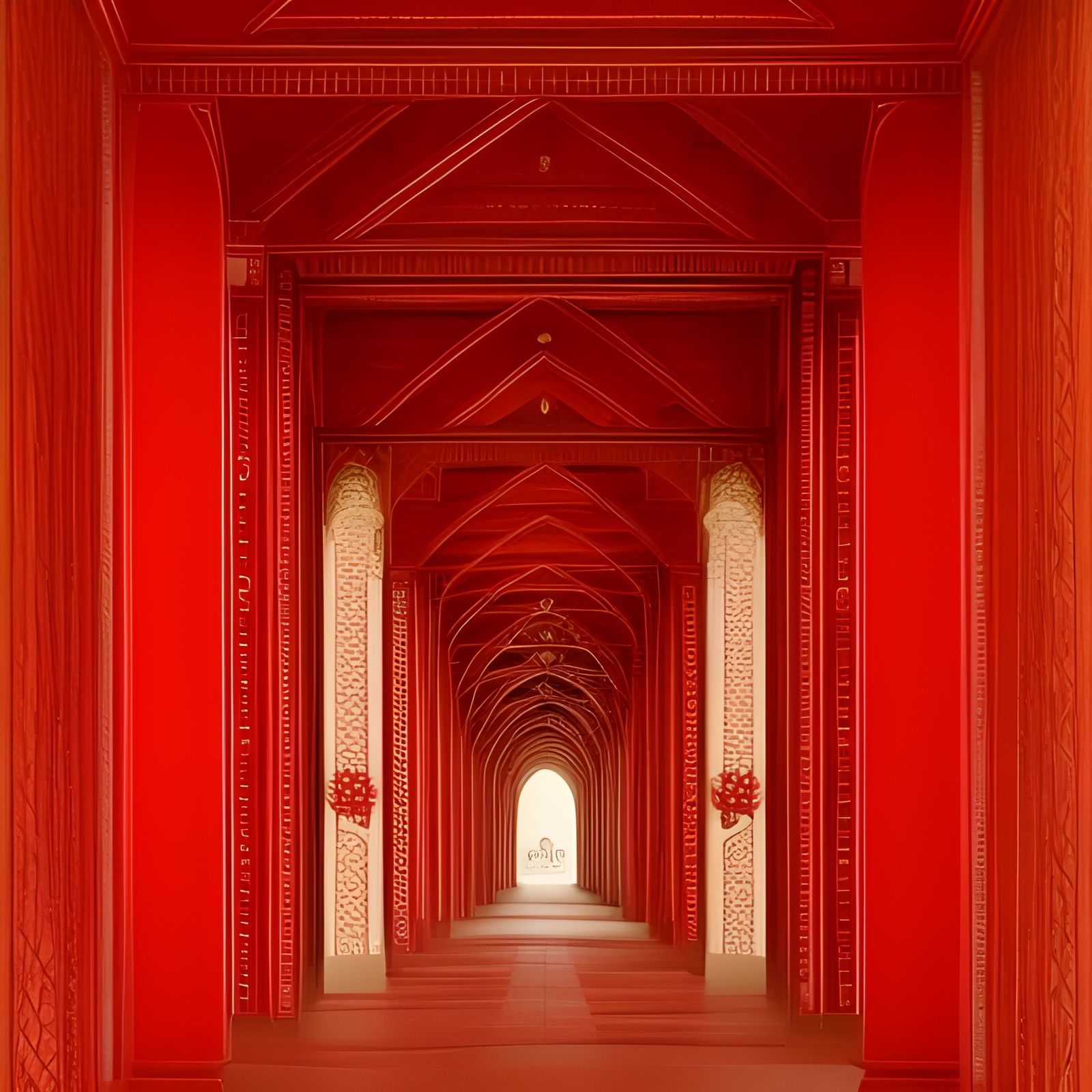 Red Corridor - AI Generated Artwork - NightCafe Creator