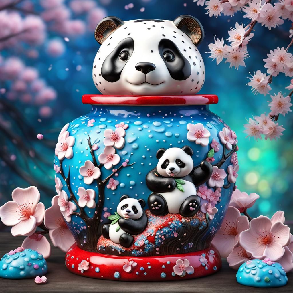 Panda Cookie Jar - AI Generated Artwork - NightCafe Creator