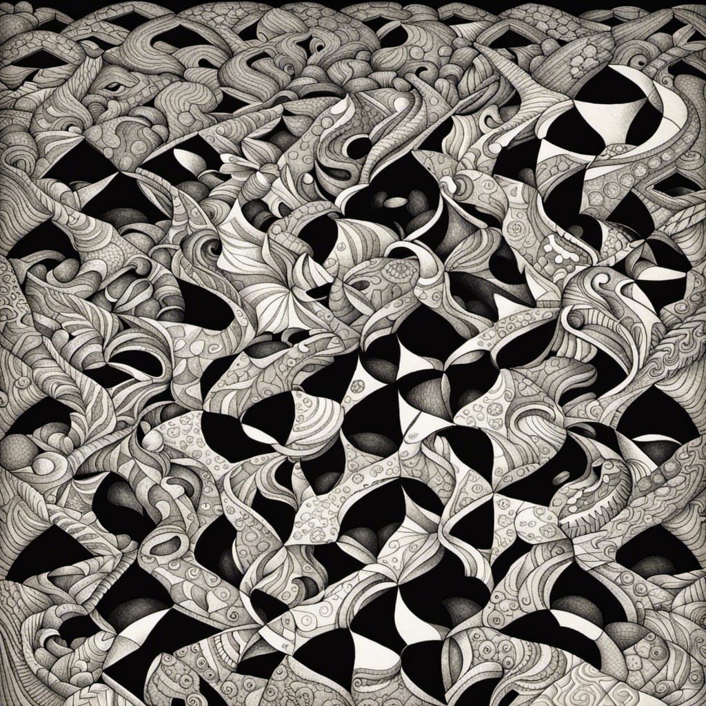 Escher Doodle - AI Generated Artwork - NightCafe Creator