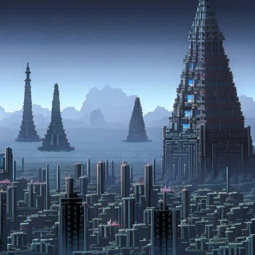 Arcology looking over city - AI Generated Artwork - NightCafe Creator