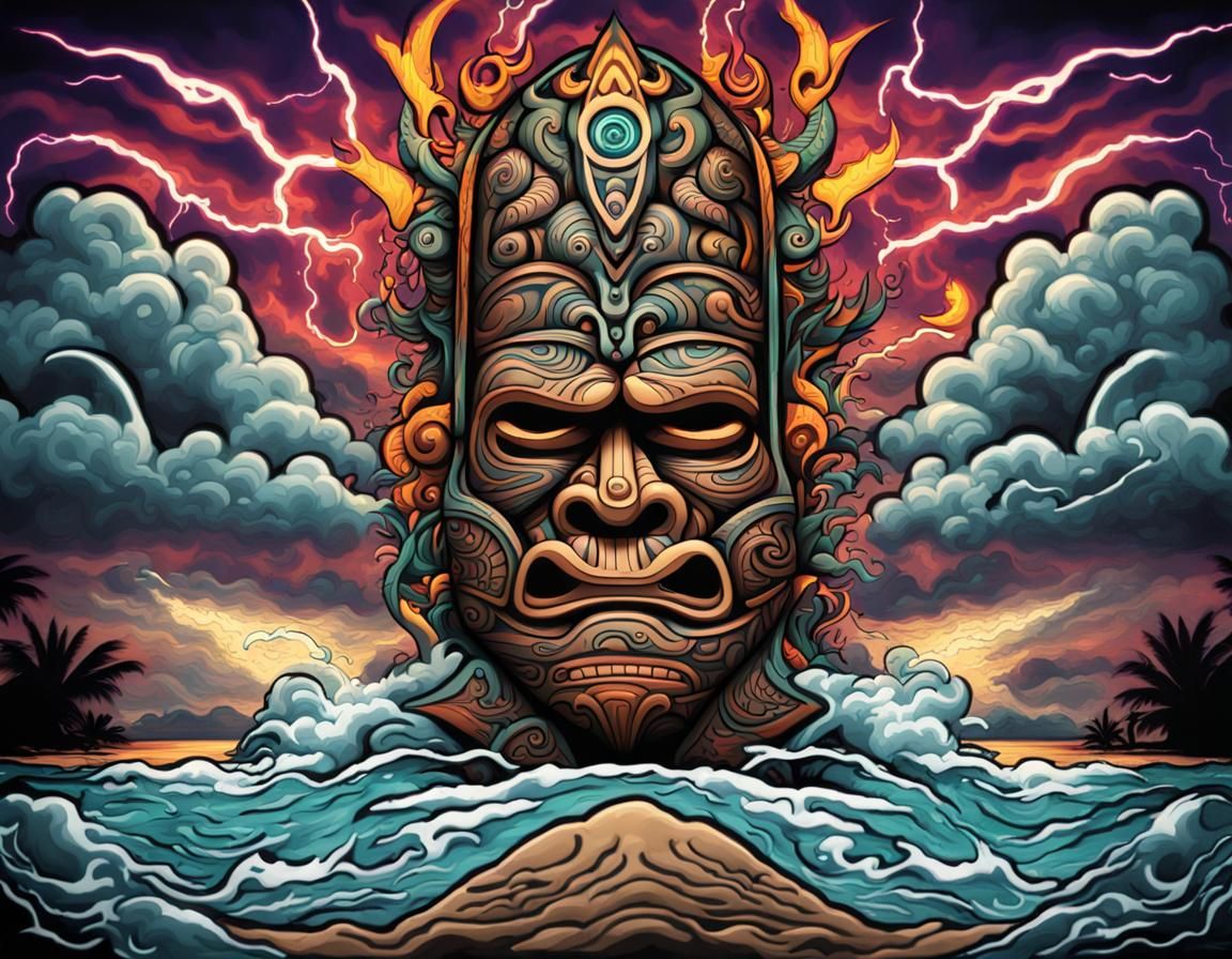 Tiki god totem 02jan24 - AI Generated Artwork - NightCafe Creator