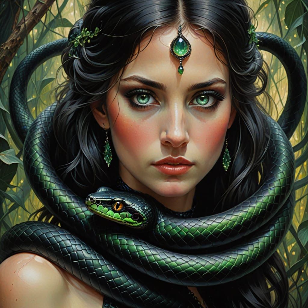 portrait with snake pet - portrait with snake pet