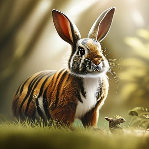 Majestic Tiger Rabbit - AI Generated Artwork - NightCafe Creator