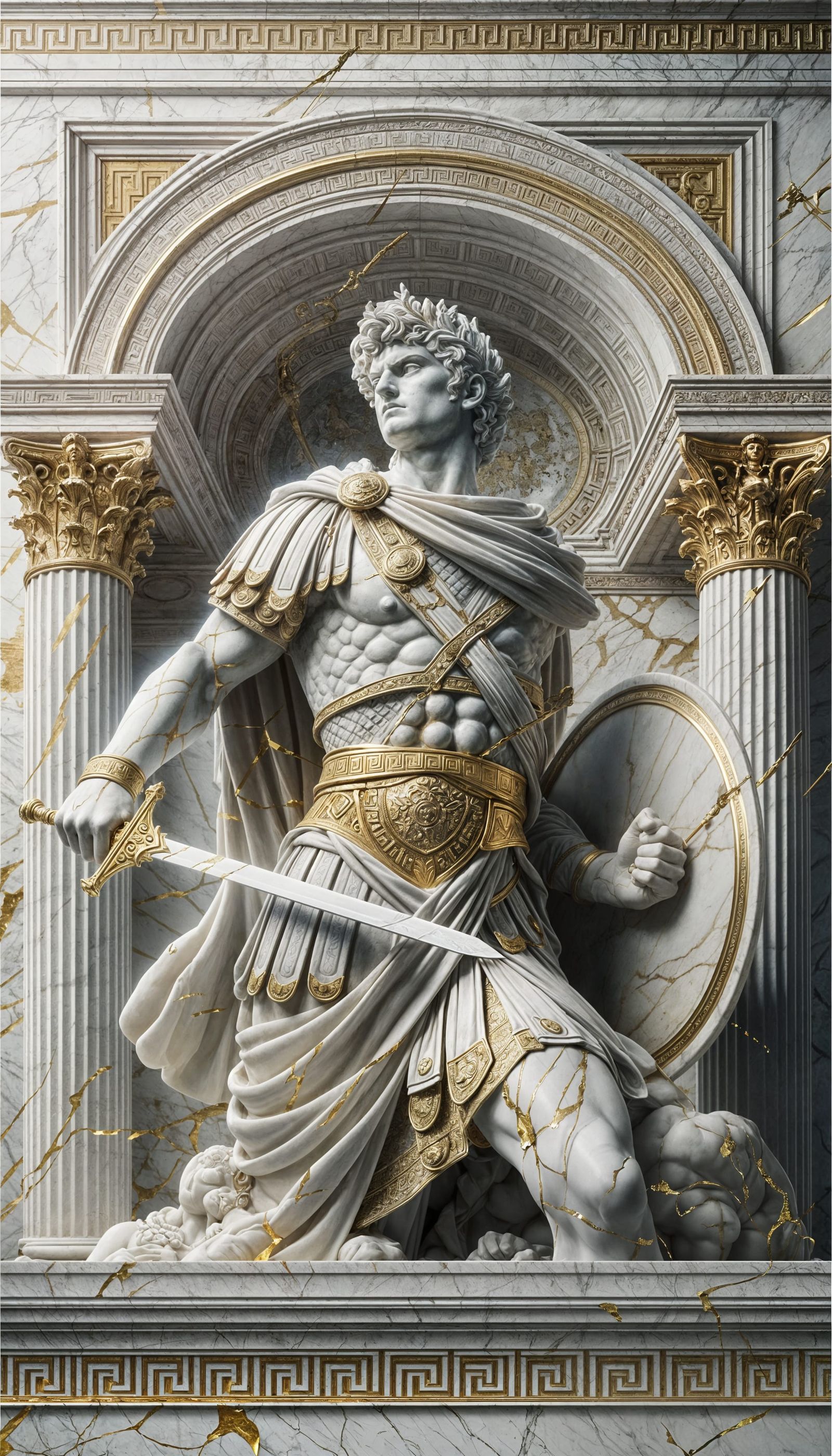 "Vivere militare est" - Ancient Warrior Statue in Grand Temp...