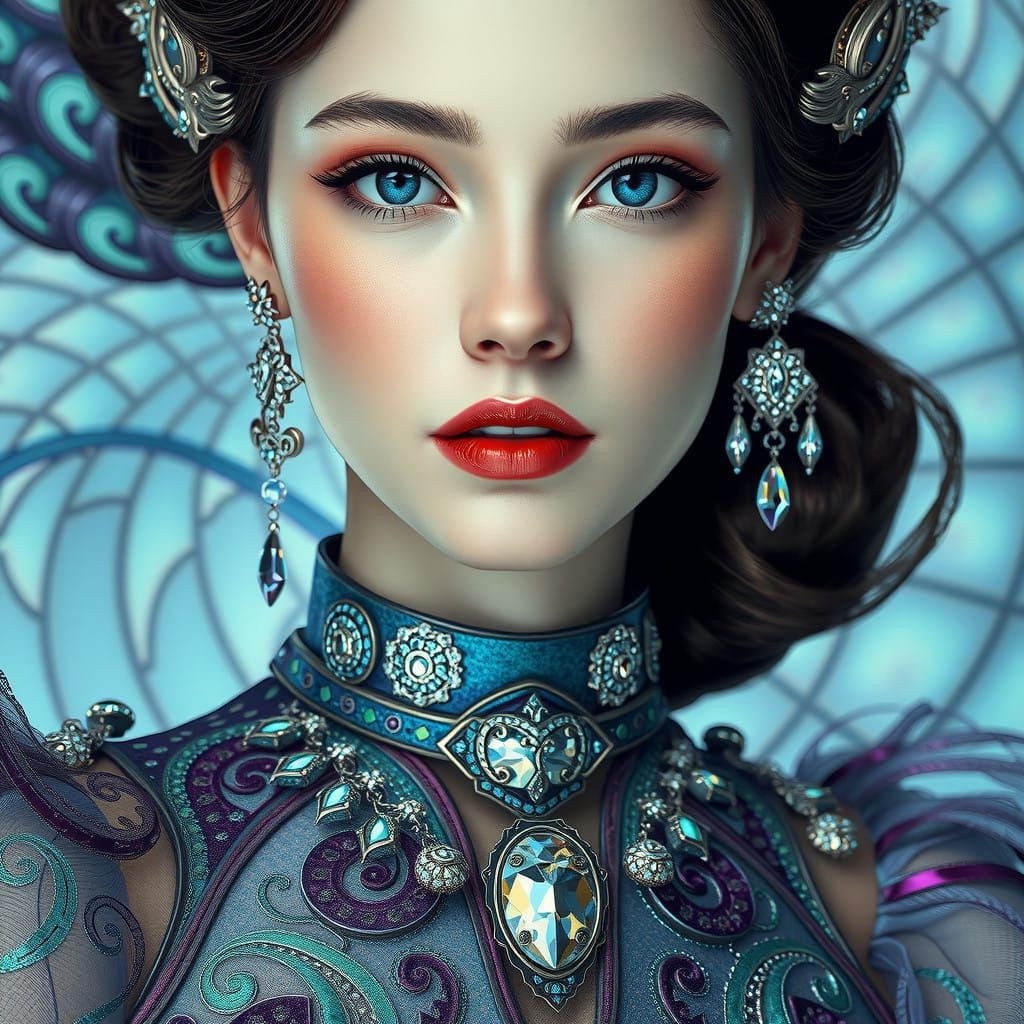 Hyperrealistic Portrait of a Futuristic Goddess - AI Art
