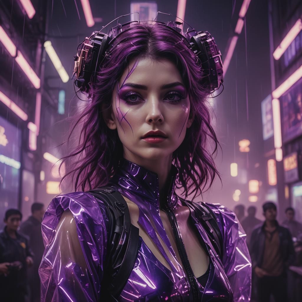 Purple cyberpunk 💜 - AI Generated Artwork - NightCafe Creator