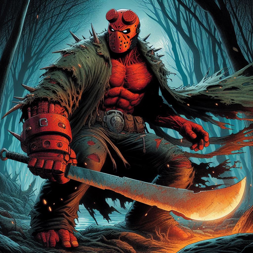 Jason Vorhees & Hellboy Hybrid - AI Generated Artwork - NightCafe Creator