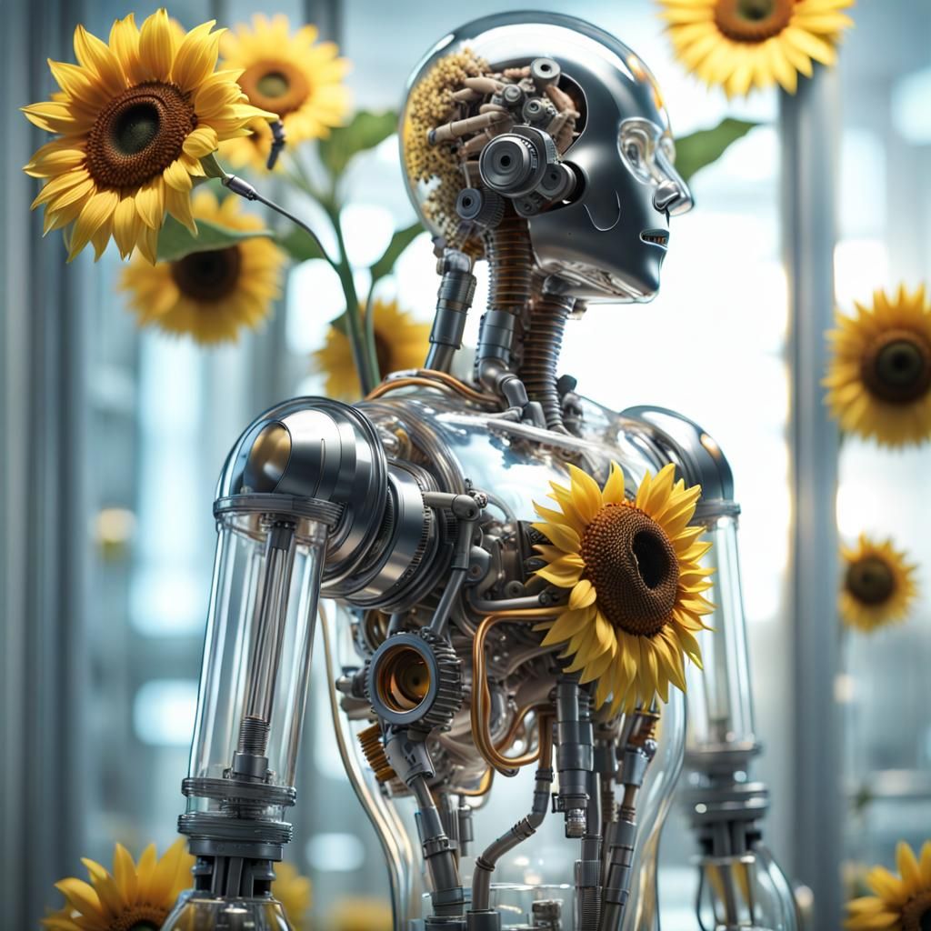 Sunflower humanoid - AI Generated Artwork - NightCafe Creator