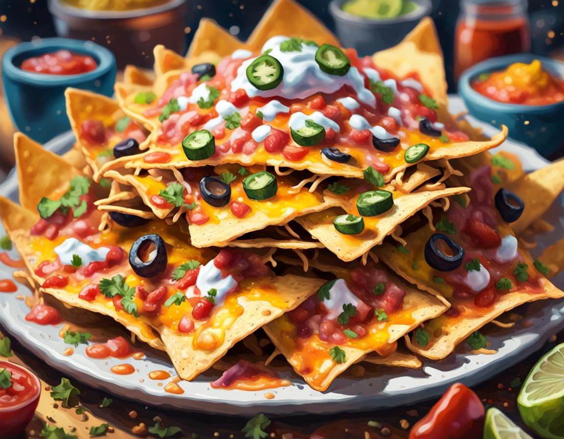 Loaded nachos ... oh my 😍🤤 - AI Generated Artwork - NightCafe Creator