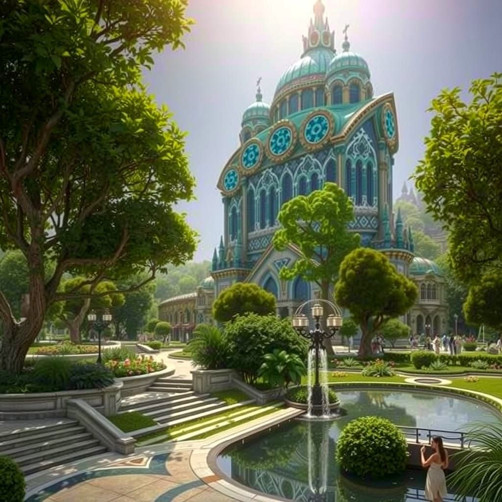 Aether transductor - Ethereal Azure Cityscape with Aether El...